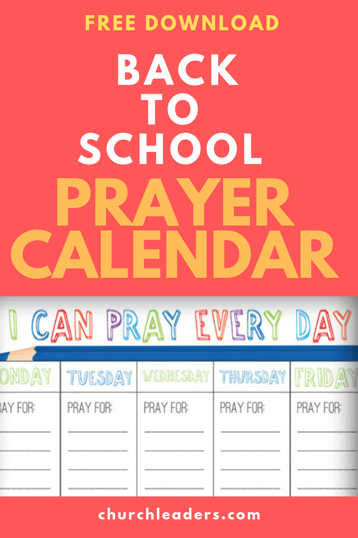 Free Printable: Back to School Prayer Calendar
