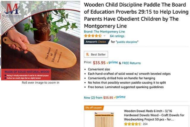 Children's Spanking Paddle Decorated With Bible Verse Makes ‘Amazon’s ...