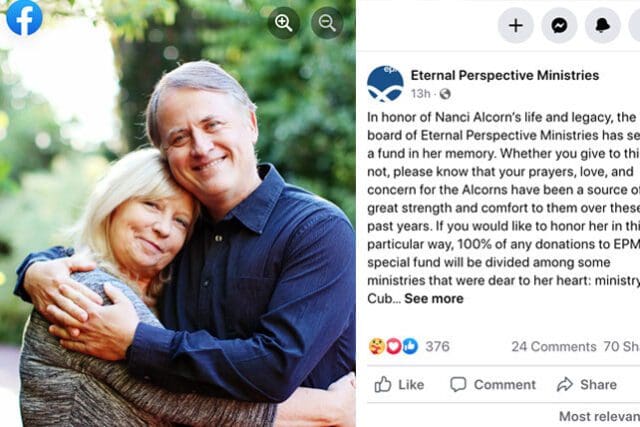 Nanci Alcorn, Beloved Wife of Best-Selling Author Randy Alcorn, Has ...