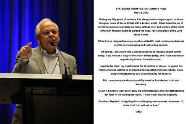 Johnny Hunt Resigns as NAMB VP of Evangelism; Guidepost Report Alleges ...