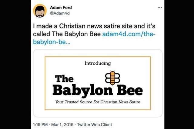 The Babylon Bee Founder Adam Ford Leaves Company The Babylon Bee Founder Adam Ford Leaves Company