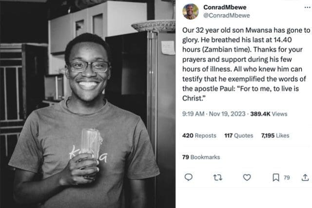 Mwansa Mbewe: ‘Gone to Glory’—Son of Prominent African Pastor Dies ...