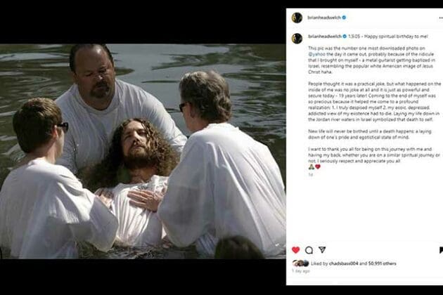 Korn Guitarist Brian 'Head' Welch Shares Picture of Israel Baptism To ...
