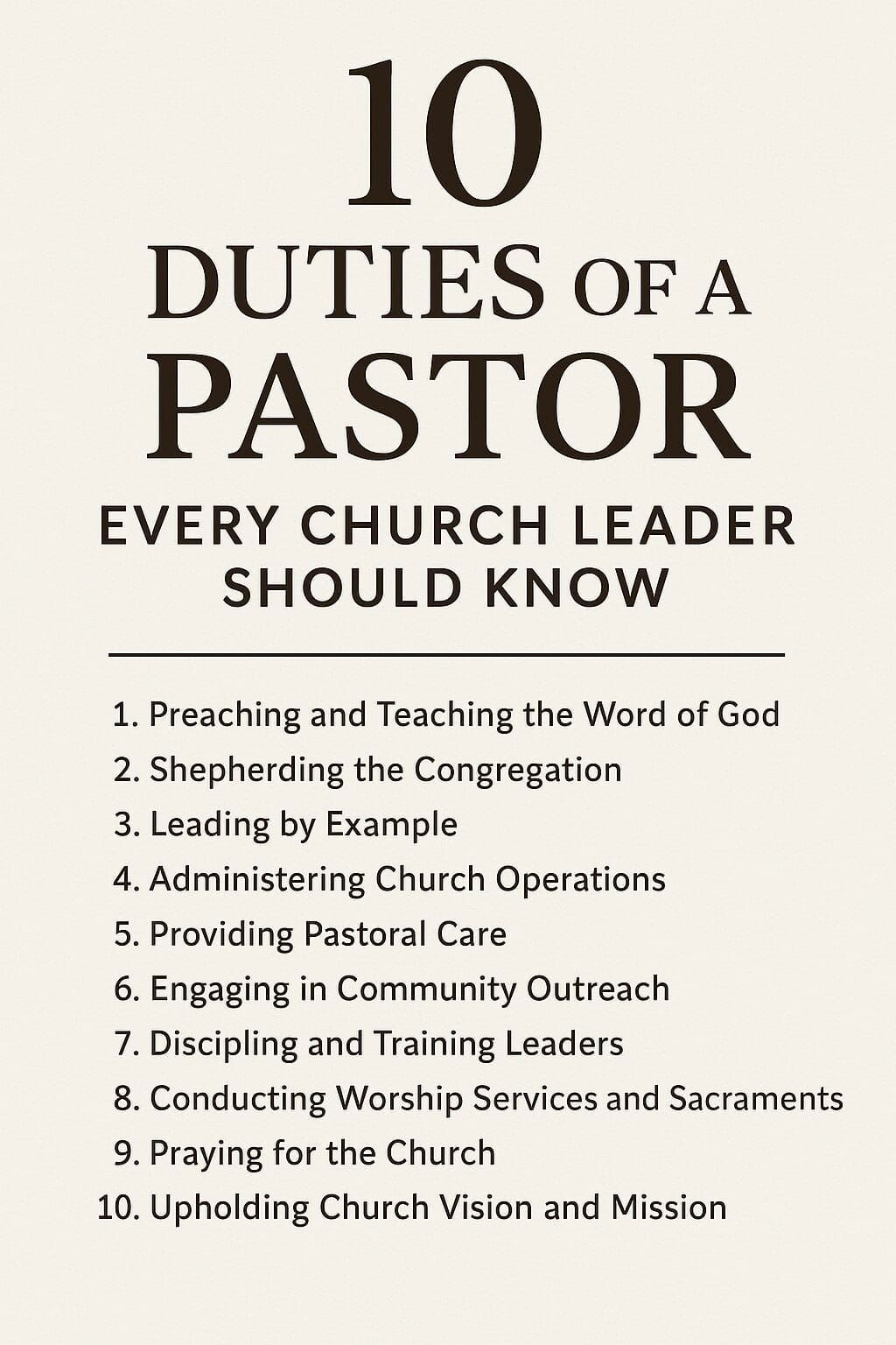 10 Duties of a Pastor: Biblical Realities, Hidden Burdens, and How ...
