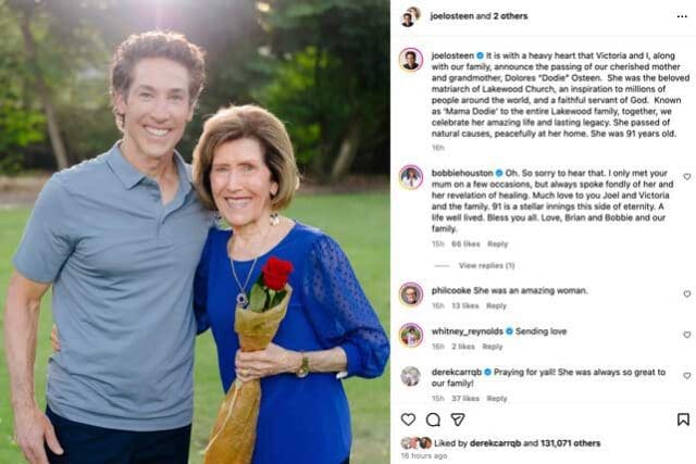 Joel Osteen's Mother, Cofounder of Lakewood Church, Dies at 91