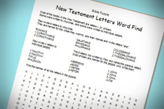 Free Printable: New Testament Letters Word Find